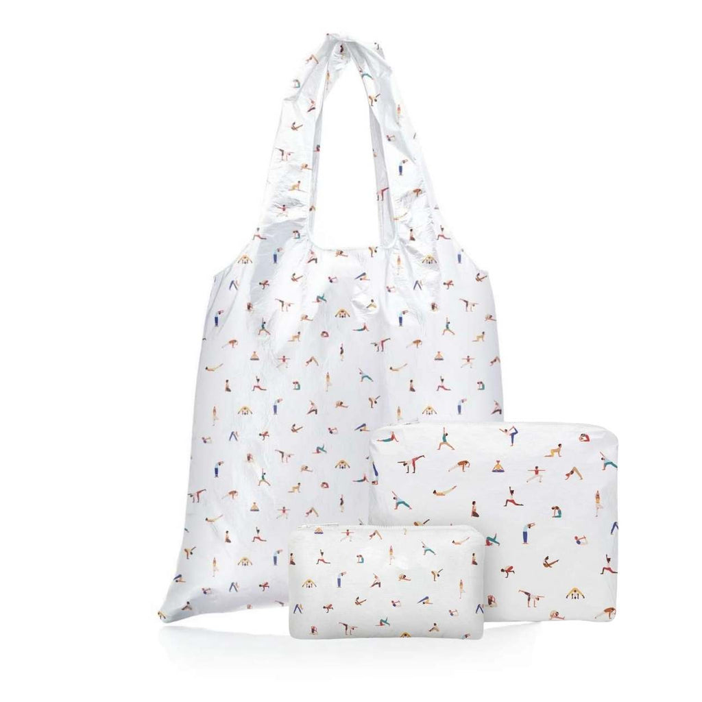 Set of Three Travel Pouches - Namaste Yoga Tote Set – Hi Love