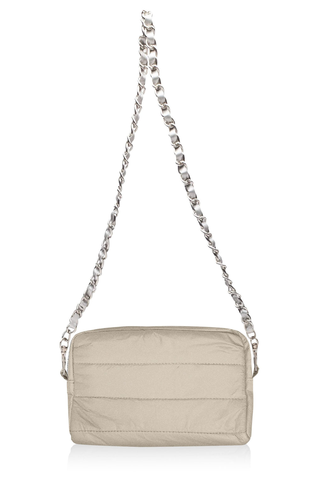 Mini Puffer Clutch, Wristlet, Wallet in Shimmer Beige - Water-Resistant ...