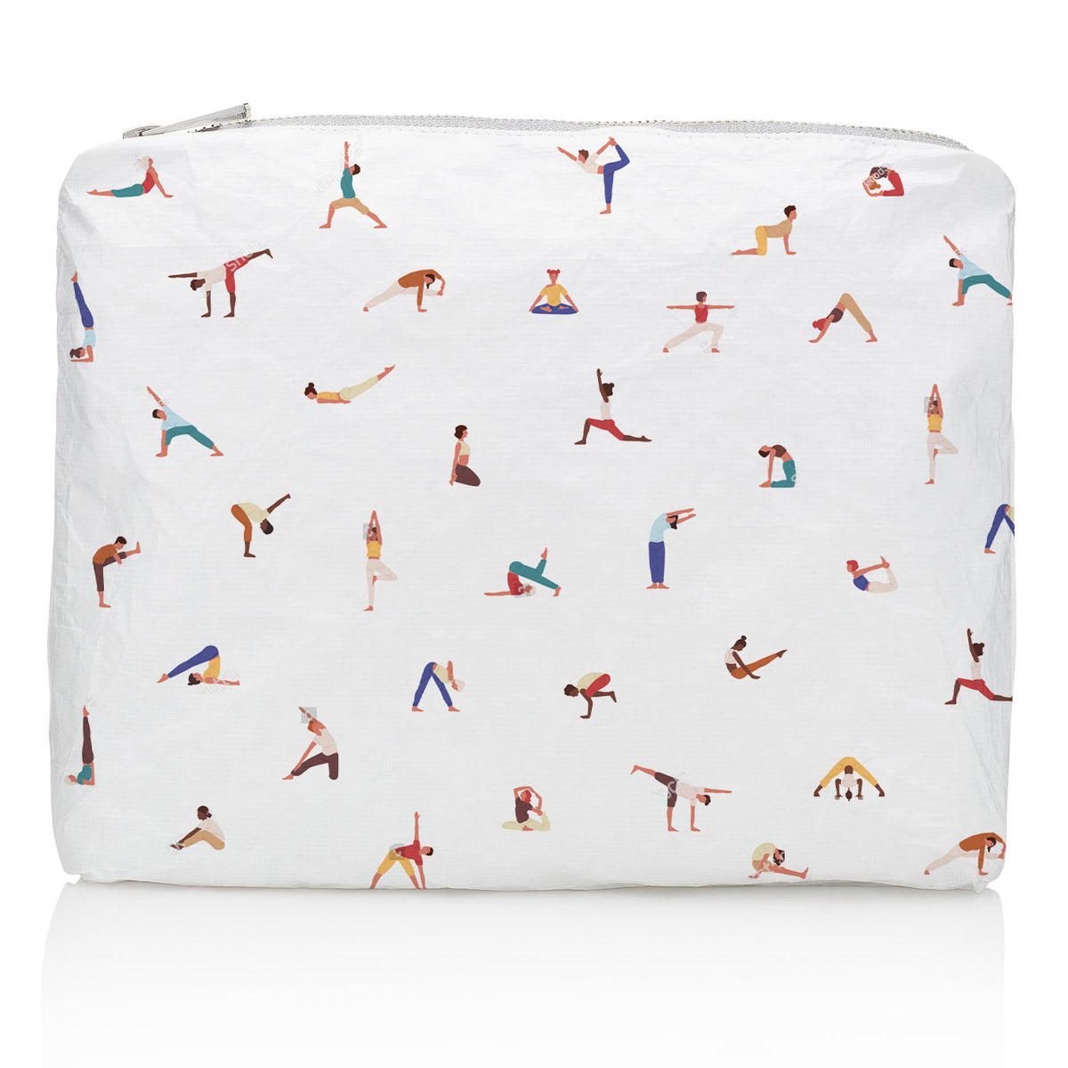 Medium Pack or Clutch Bag - White with Namaste Yogis – Hi Love